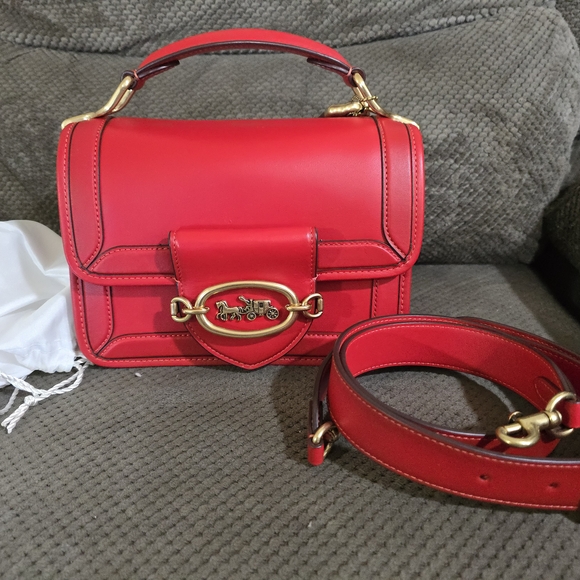 Coach | Bags | Coach Hero Red Leather Womens Bag | Poshmark